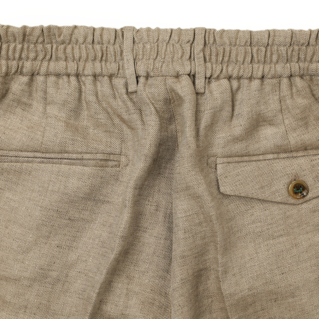 BERWICH ベルウィッチ BERTO ベルト パンツ テーパード ワンプリーツ リネン ウエストゴム ボタン アジャスター VT1502 BEIGE(ベージュ)｜BERWICH｜菅原靴店